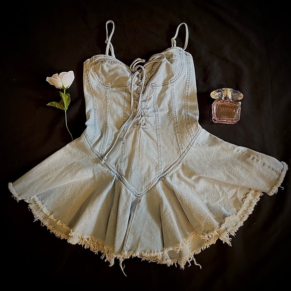 Hot & Delicious | Dresses | Hot Delicious Denim Corset Dress | Poshmark
